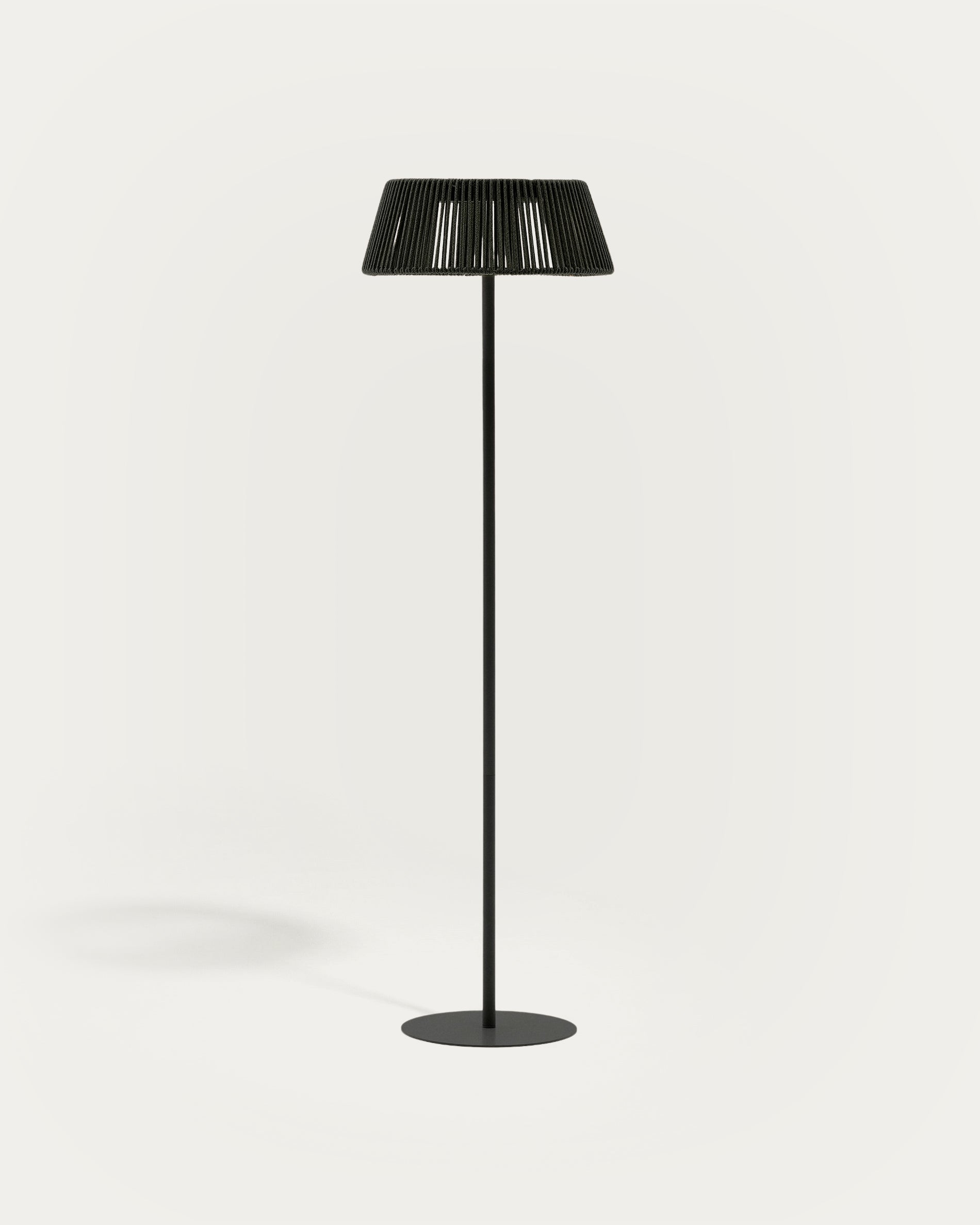Aldet outdoor solar floor lamp in black and green mottled rope cord wi ...
